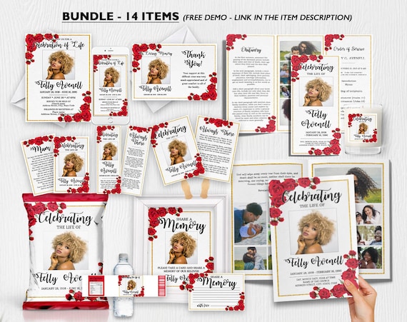 Funeral Bundle Set Funeral Program Template Funeral Program - Etsy