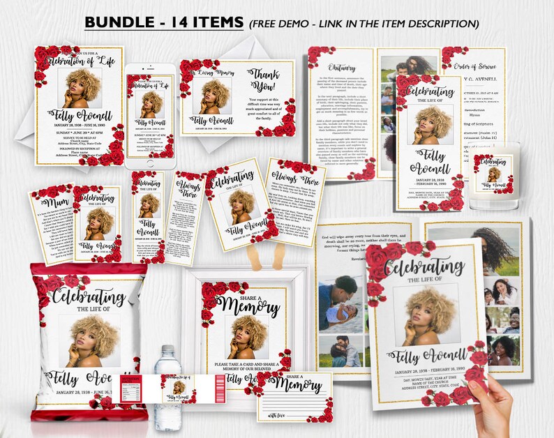 Funeral Bundle Set Funeral Program Template Funeral Program - Etsy