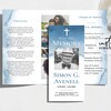 Trifold Funeral Program Template, Tri-fold Brochure, Blue Sky Water ...
