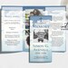Trifold Funeral Program Template, Tri-fold Brochure, Blue Sky Water Theme, Clouds Memorial ...