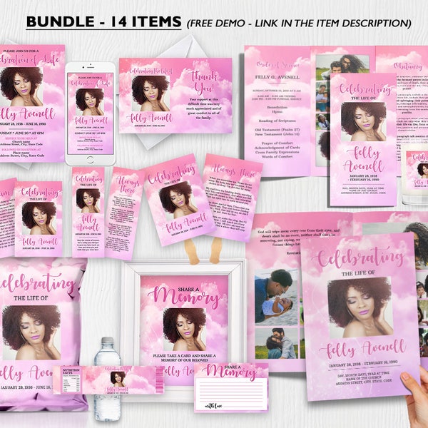 Pink Funeral Program - Etsy