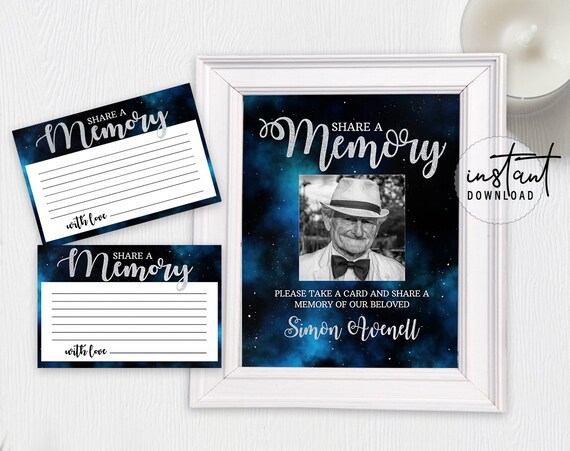 Funeral Share A Memory Card and Sign Share A Memory Template - Etsy