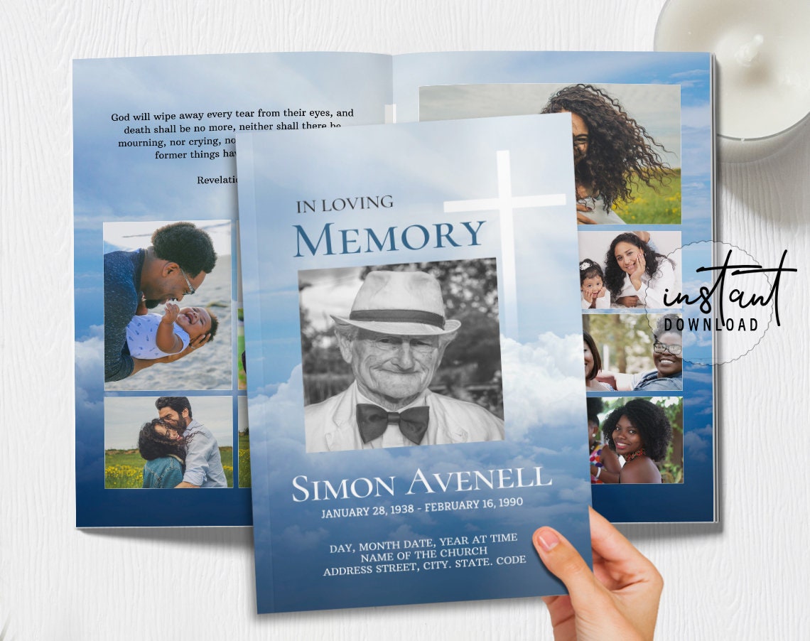 Funeral Bundle Set Funeral Program Template Funeral Program - Etsy
