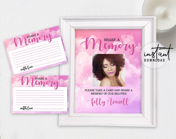 Funeral Share A Memory Card and Sign Share A Memory Template - Etsy