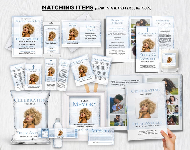 4 Page Funeral Program Template Editable Funeral Program - Etsy