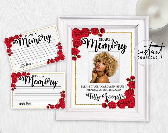Funeral Share A Memory Card and Sign Share A Memory Template - Etsy