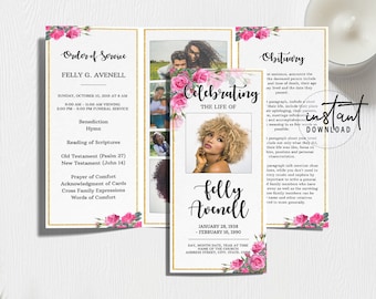 Obituary Program Funeral template for Mom Grandmom Mother - Etsy