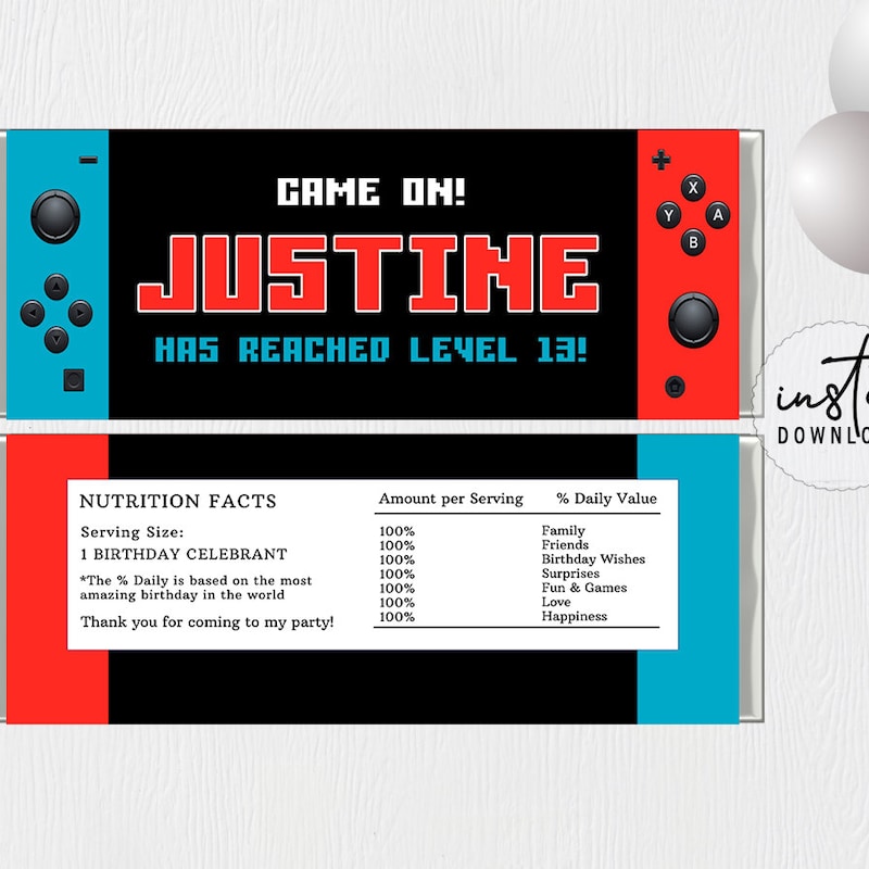 Game on Chocolate Wrapper - Etsy