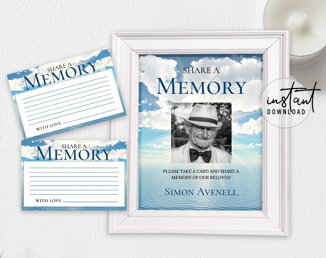 Funeral Share A Memory Card and Sign Share A Memory Template - Etsy