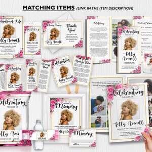 Funeral Thank You Cards, Memorial Thank You Cards, Pink Rose Funeral ...