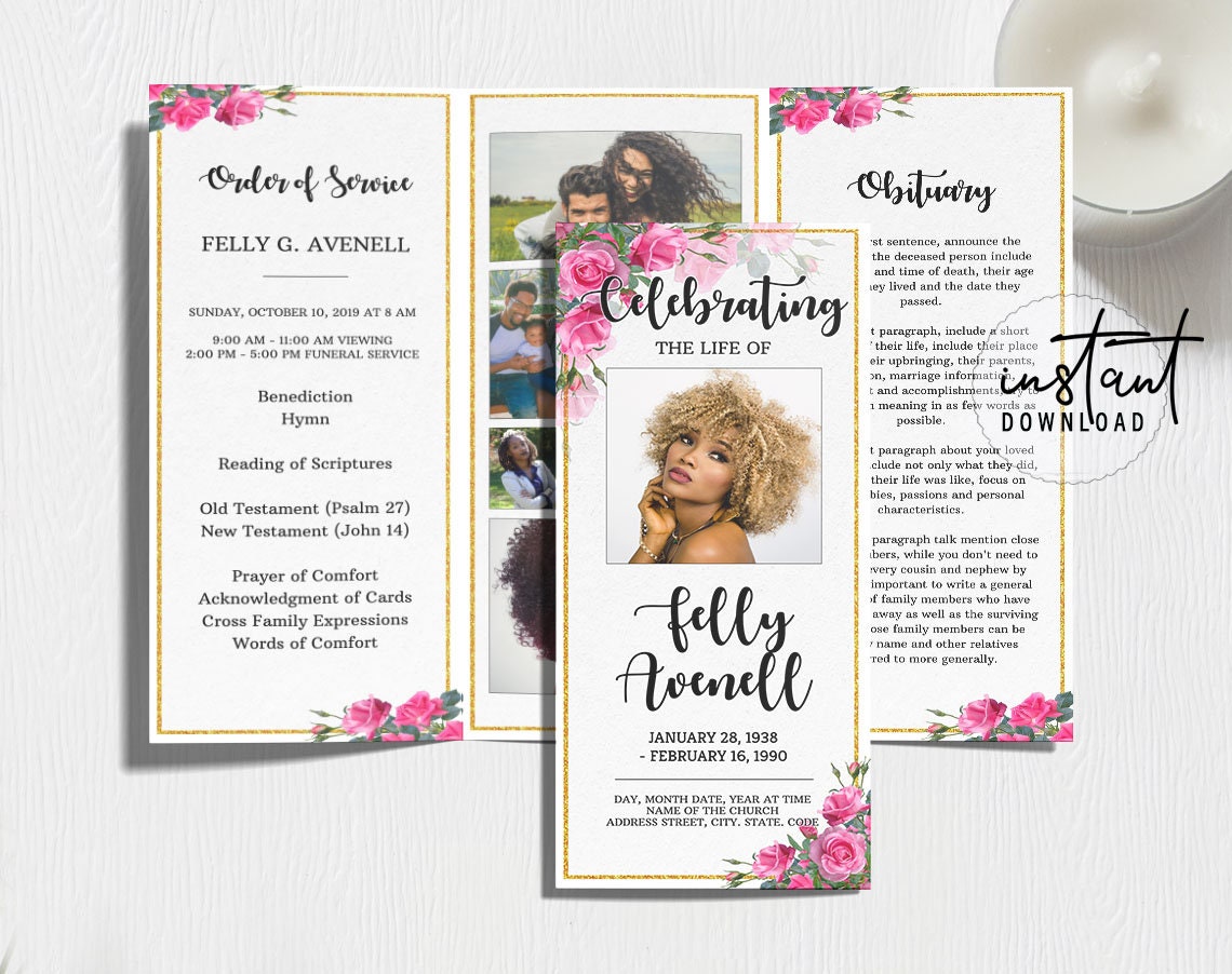 Funeral Bundle Set Funeral Program Template Funeral Program - Etsy