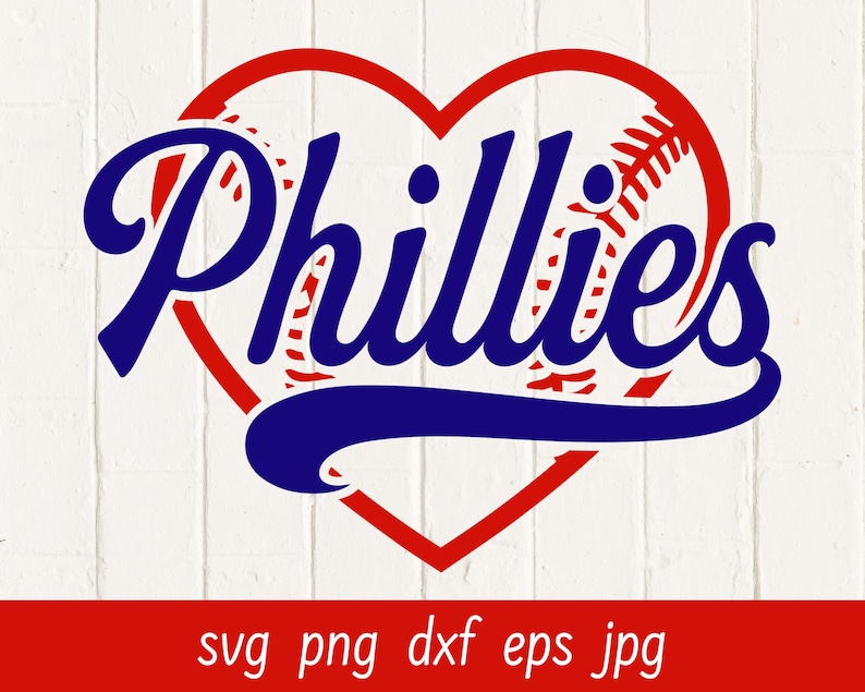 Baseball Heart SVG Bundle: Phillies Team Design (digital Download) - Etsy