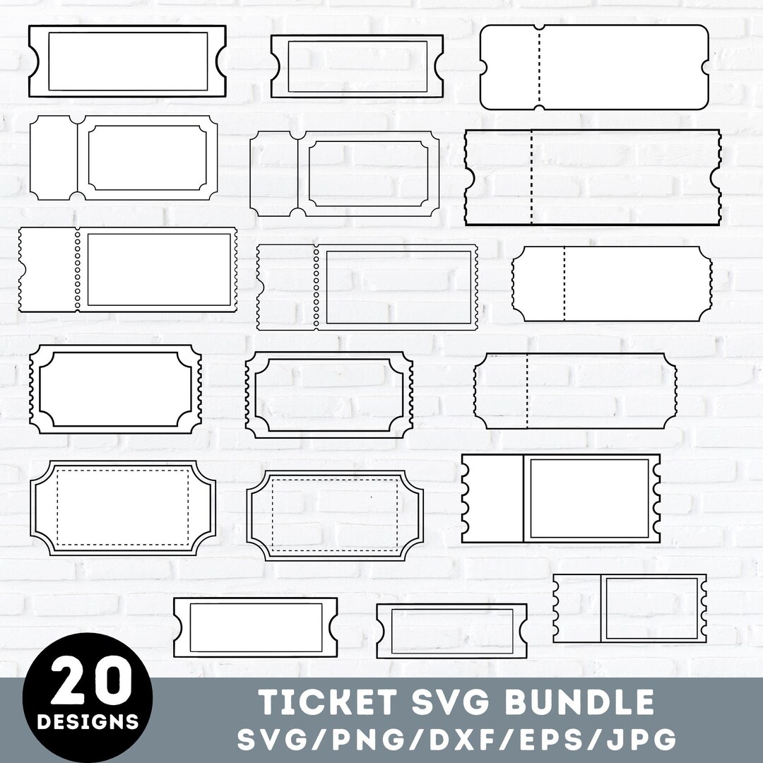 Ticket Svg/ticket Template Svg/empty Event Ticket/coupon Cut File ...