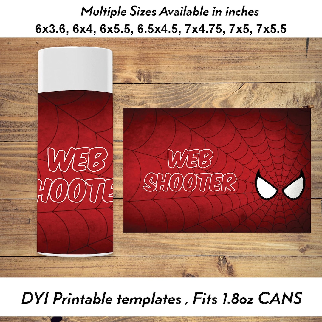 Spiderman Silly String Label: Web Shooter Party Favor (digital Download ...