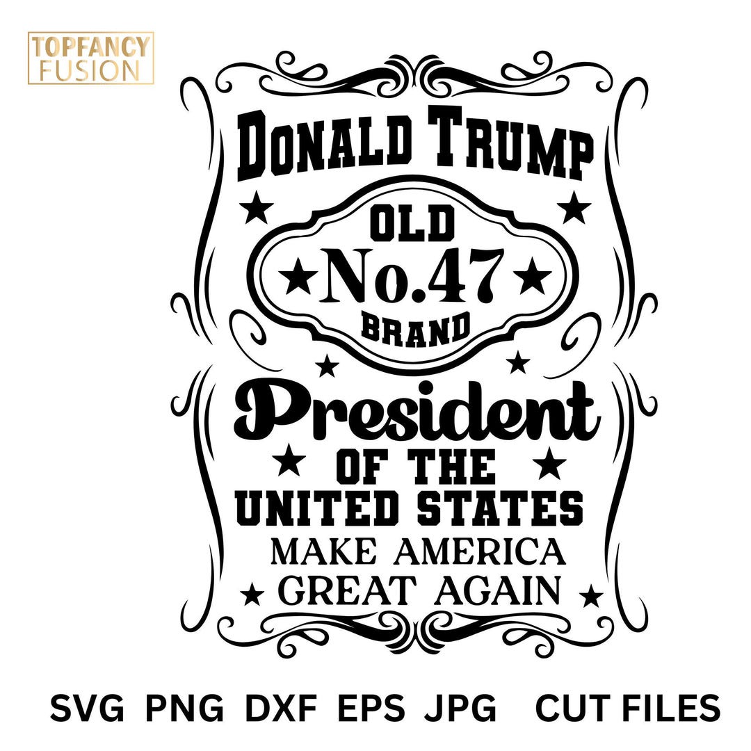 Donald Trump Whiskey Label Parody SVG: MAGA Republican Design (digital ...