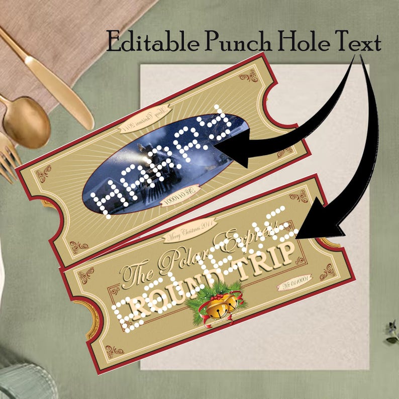 Personalized Polar Express Ticket: Editable Canva Design (digital ...