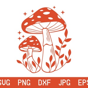 Mushroom Svg, Mushroom Png, Mushroom Clipart, Mushrooms Svg, Botanical ...