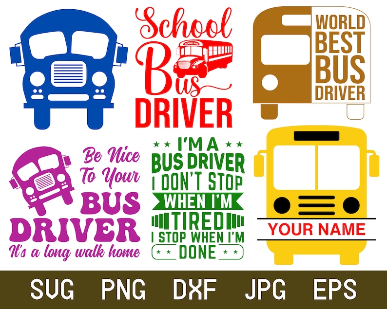 Bus Driver SVG Bundle: School Bus Designs (digital Download) - Etsy