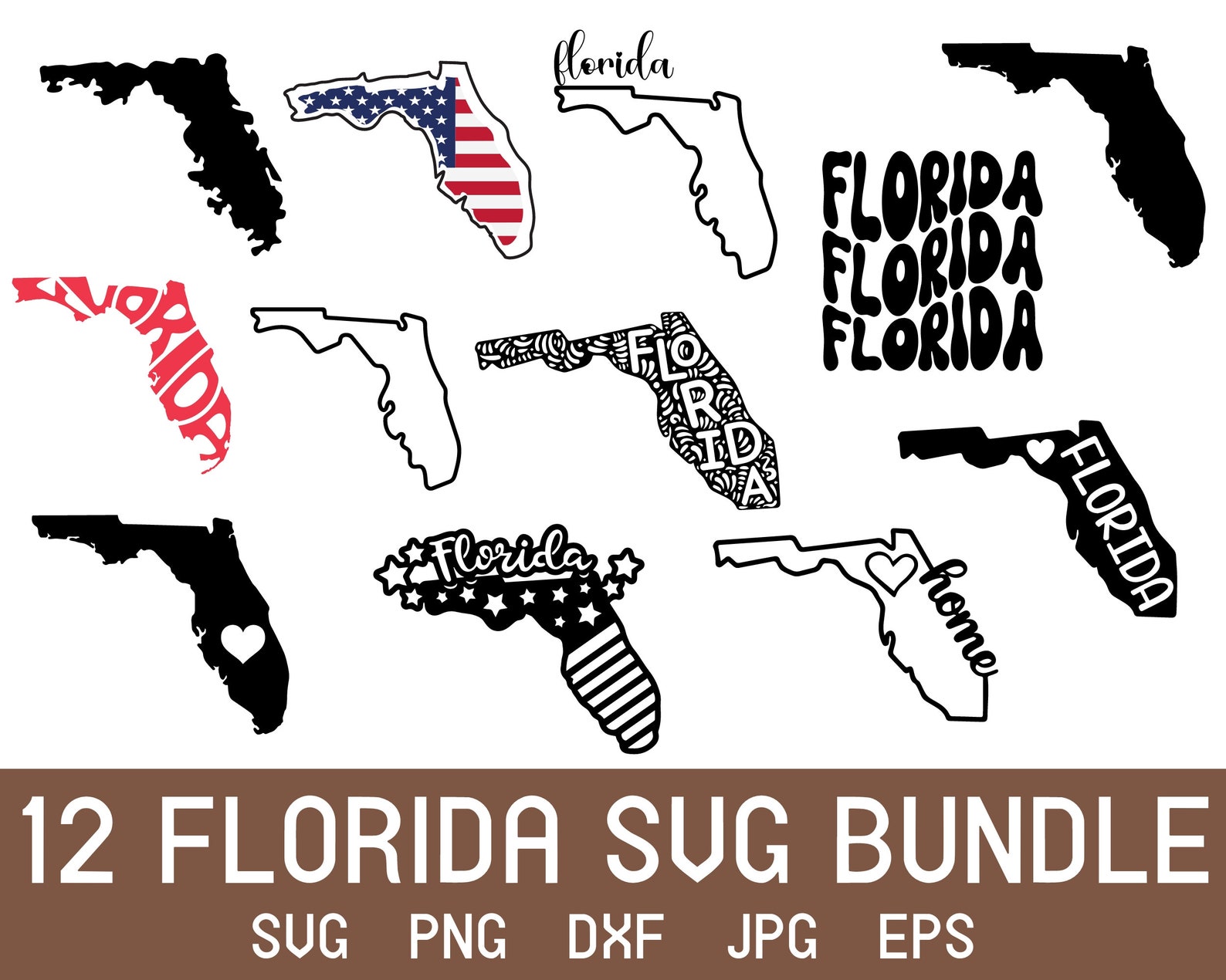 Florida SVG Bundle: State Flag, Keys, & More (digital Files) - Etsy