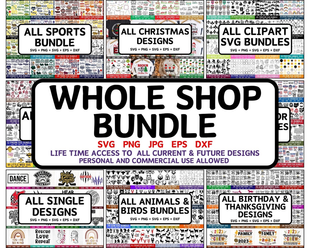 Whole Shop Bundle, Entire Shop Bundle, Unlimited Lifetime Access, Instant Digital Download, All ...