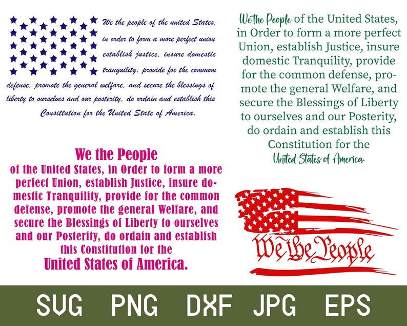 Constitution Svg, We the People Svg, Digital Download, American Flag ...