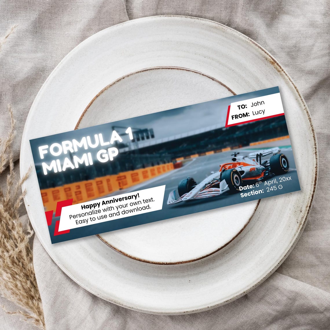Austrian GP Faux Ticket: Editable Race Keepsake (instant Download) - Etsy