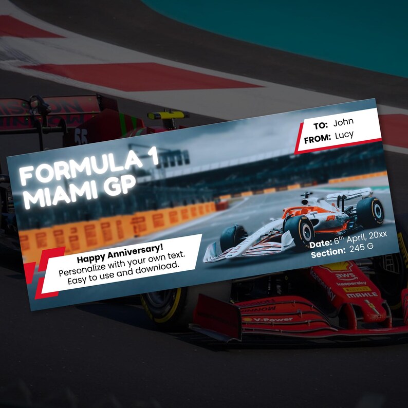 Austrian GP Faux Ticket: Editable Race Keepsake (instant Download) - Etsy