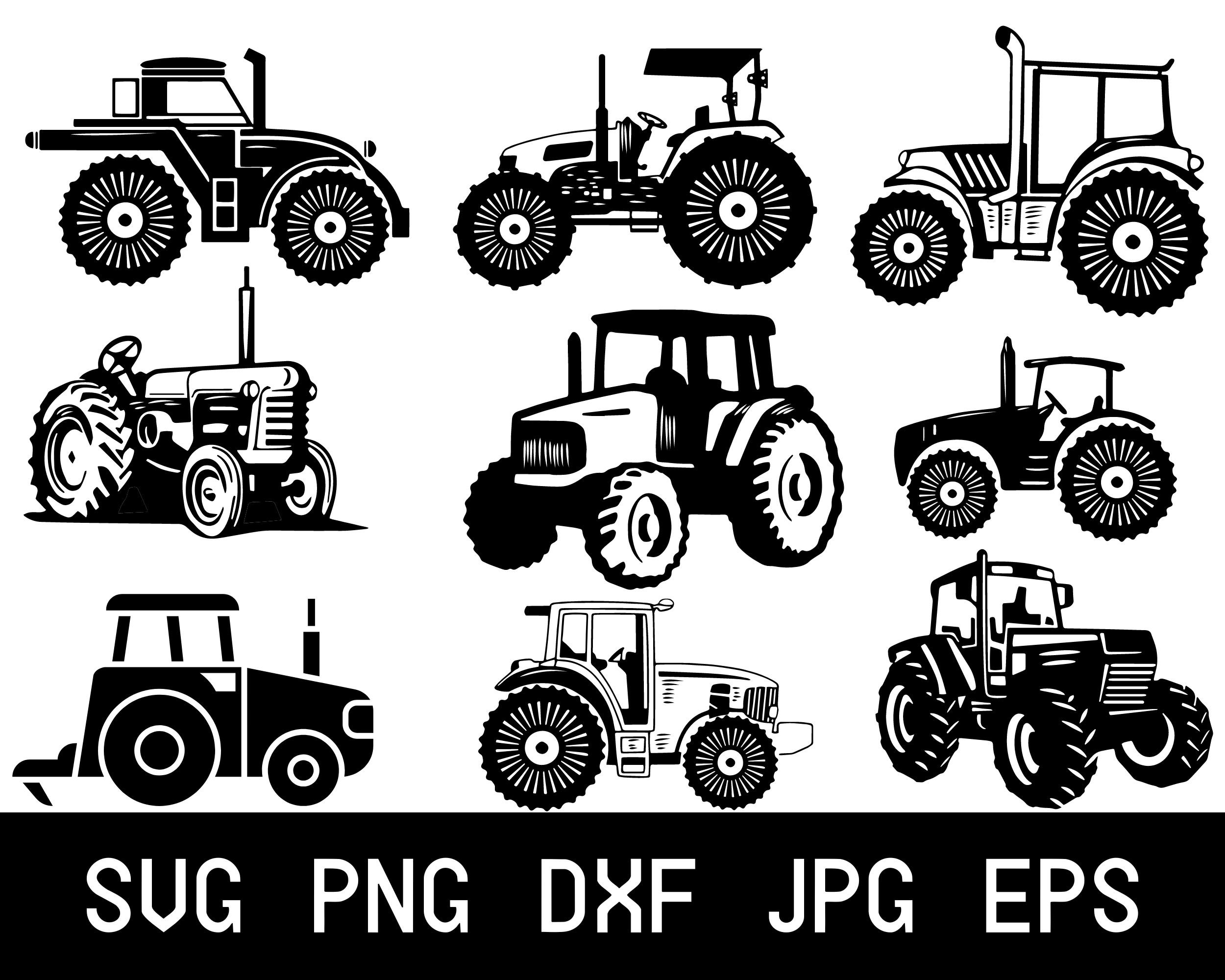 Traktor SVG Bundle, Bauernhof Fahrzeug Grafiken, kommerzielle Nutzung ...