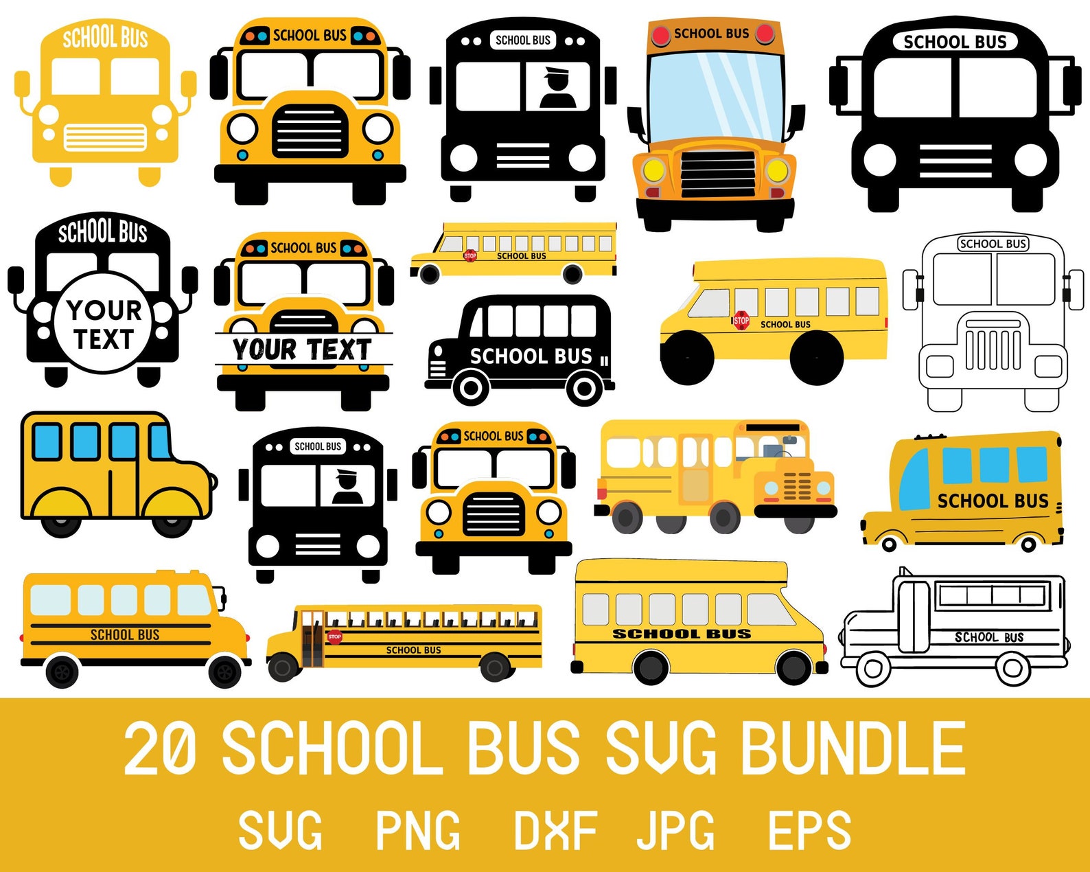 School Bus SVG Bundle: Teacher & Driver Cut Files (digital Download) - Etsy
