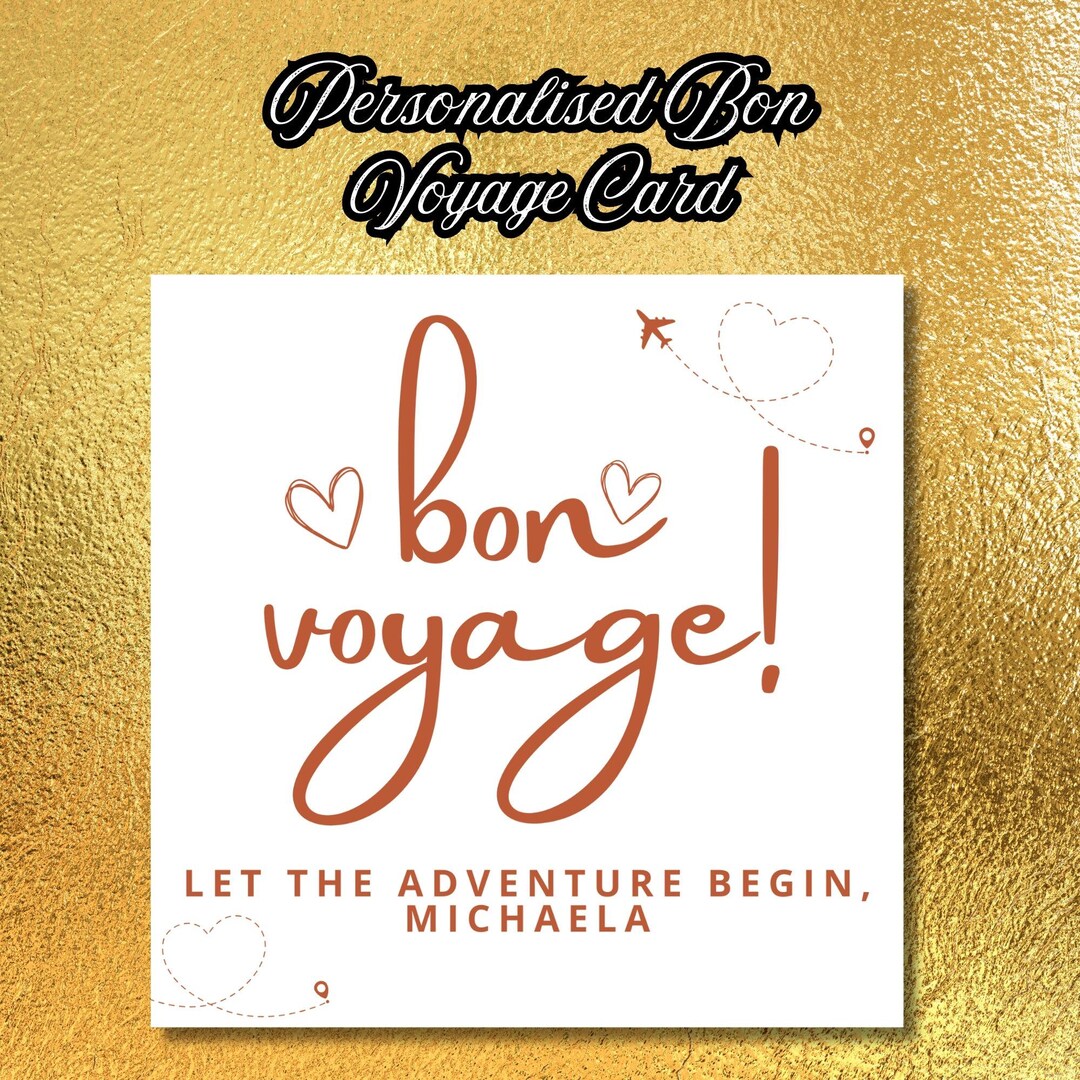 Editable Bon Voyage Card | Good Luck Exciting Card | Farewell You’ve ...