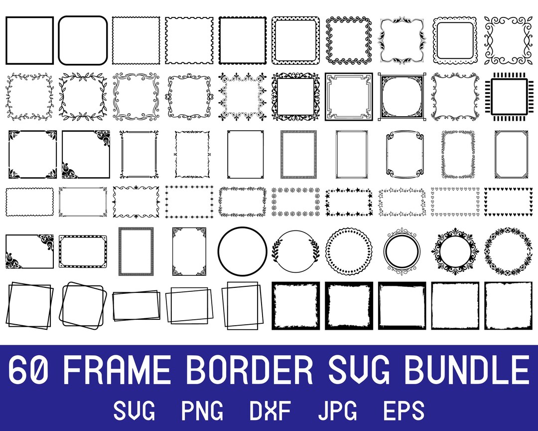 Frame Border Svg, Frame Svg, Picture Frame Svg, Floral Border Svg ...