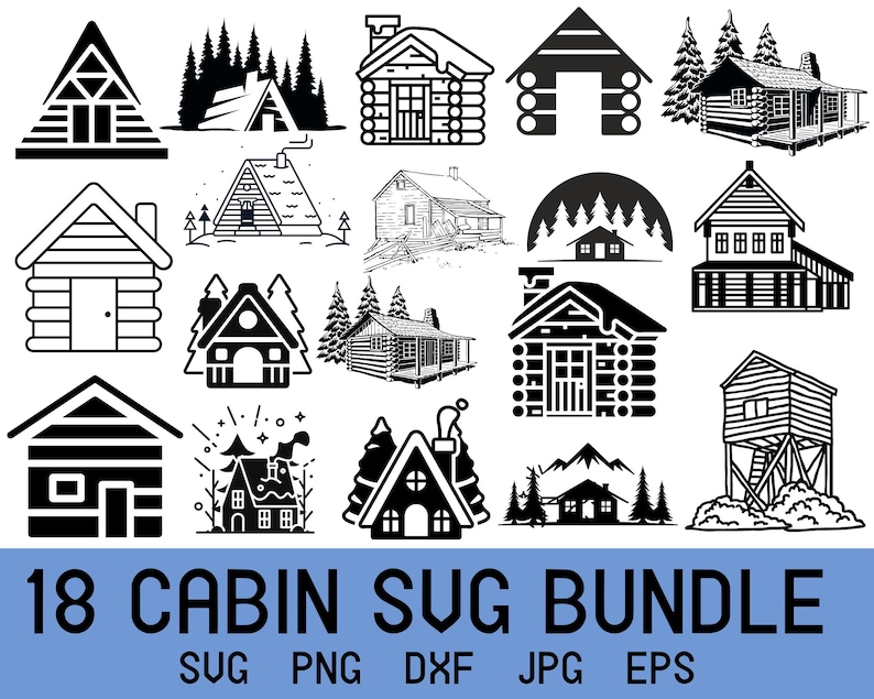 Cabin SVG Bundle: Lake Life, Mountain, Camping Designs (digital Files ...