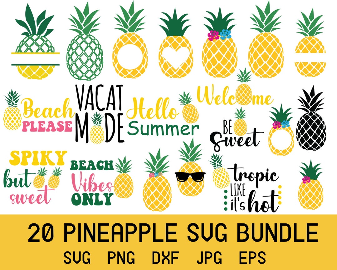 Pineapple SVG, Pineapple Bundle Svg Files, Pineapple Monogram Frame, Pineapple Clip Art ...