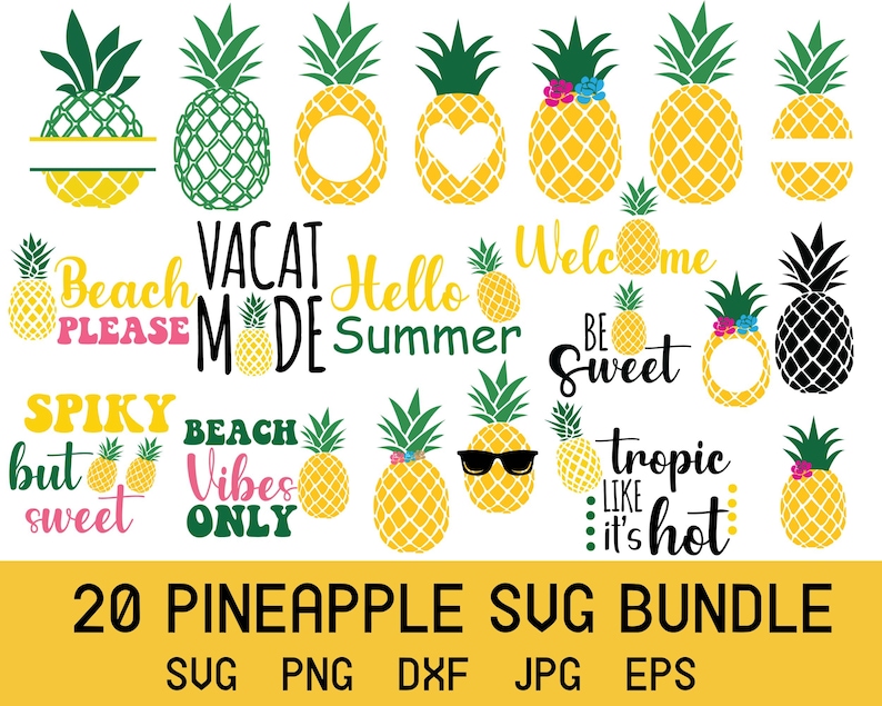 Pineapple SVG Pineapple Bundle Svg Files Pineapple Monogram - Etsy