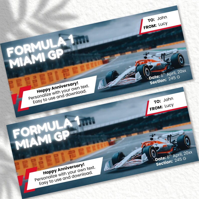 Austrian GP Faux Ticket: Editable Race Keepsake (instant Download) - Etsy