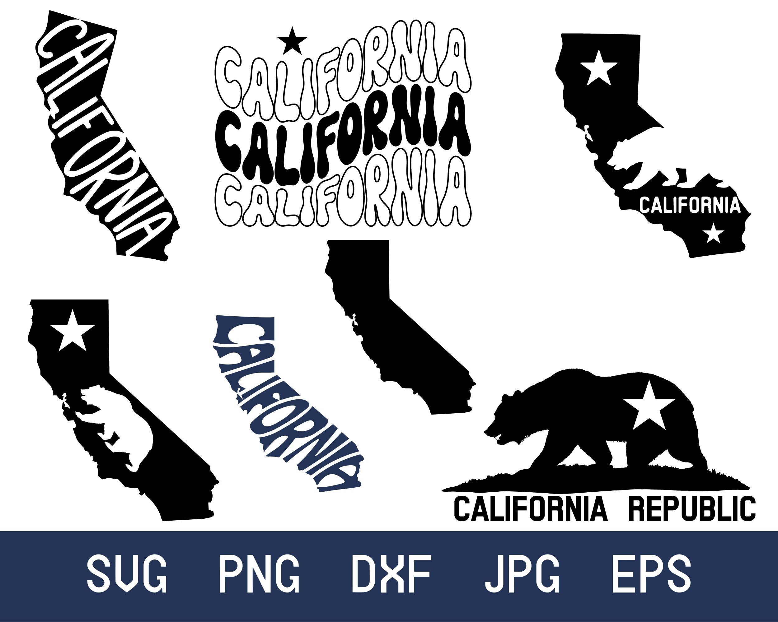 California SVG Bundle: State Outline, Stickers, Souvenir Designs - Etsy