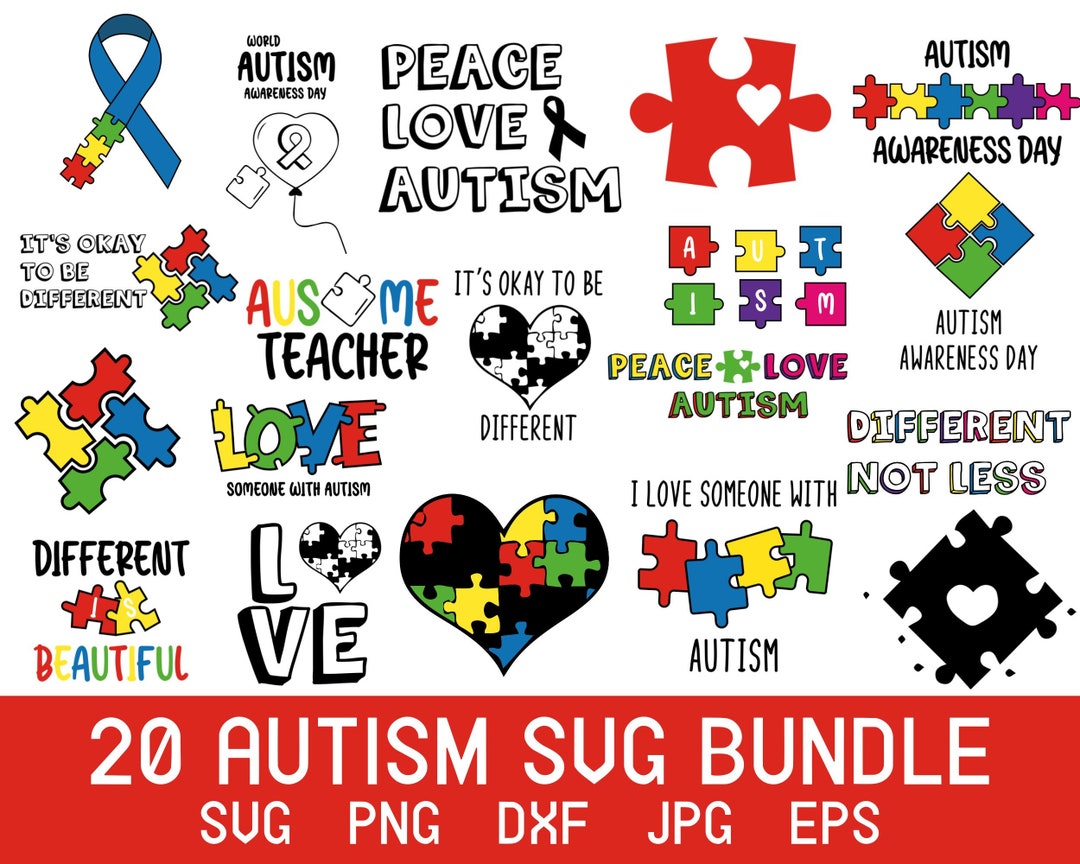 Autism Awareness SVG Bundle, Puzzle Ribbon Designs (digital Files) - Etsy