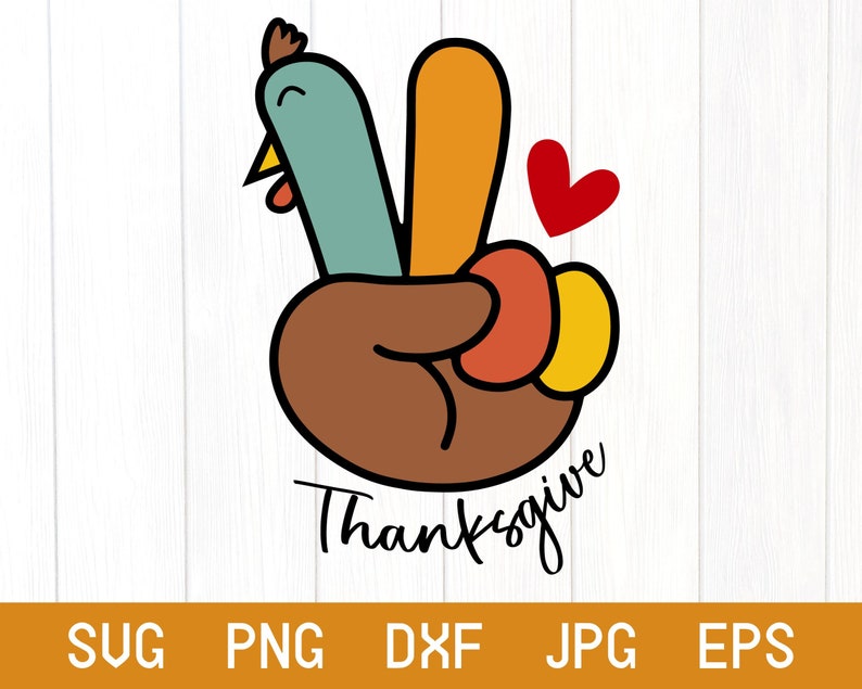 Peace Sign Turkey Thanksgiving SVG Bundle (digital Download) - Etsy