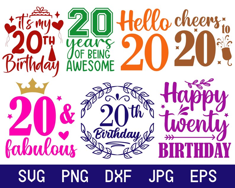 20th Birthday SVG Bundle, Party, Queen, Fabulous (digital Files) - Etsy