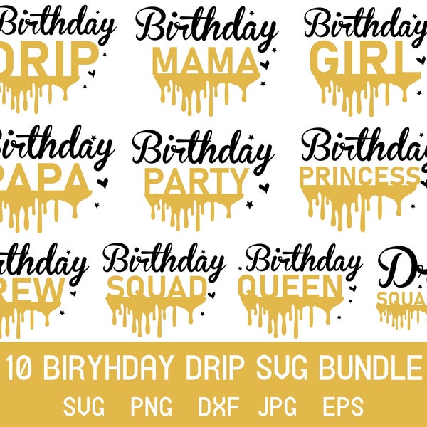 Birthday Queen Drip Svg - Etsy
