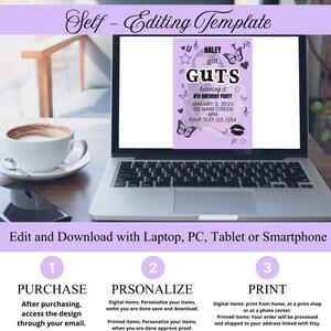 Olivia Rodrigo Birthday Invitation: SOUR & GUTS Theme (canva Template ...