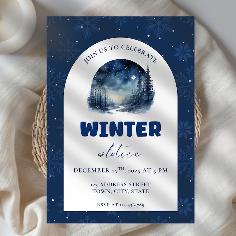Yule Solstice Invitation - Etsy