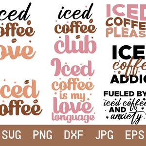Iced Coffee SVG Bundle: Trendy Coffee Cup Designs (PNG) - Etsy