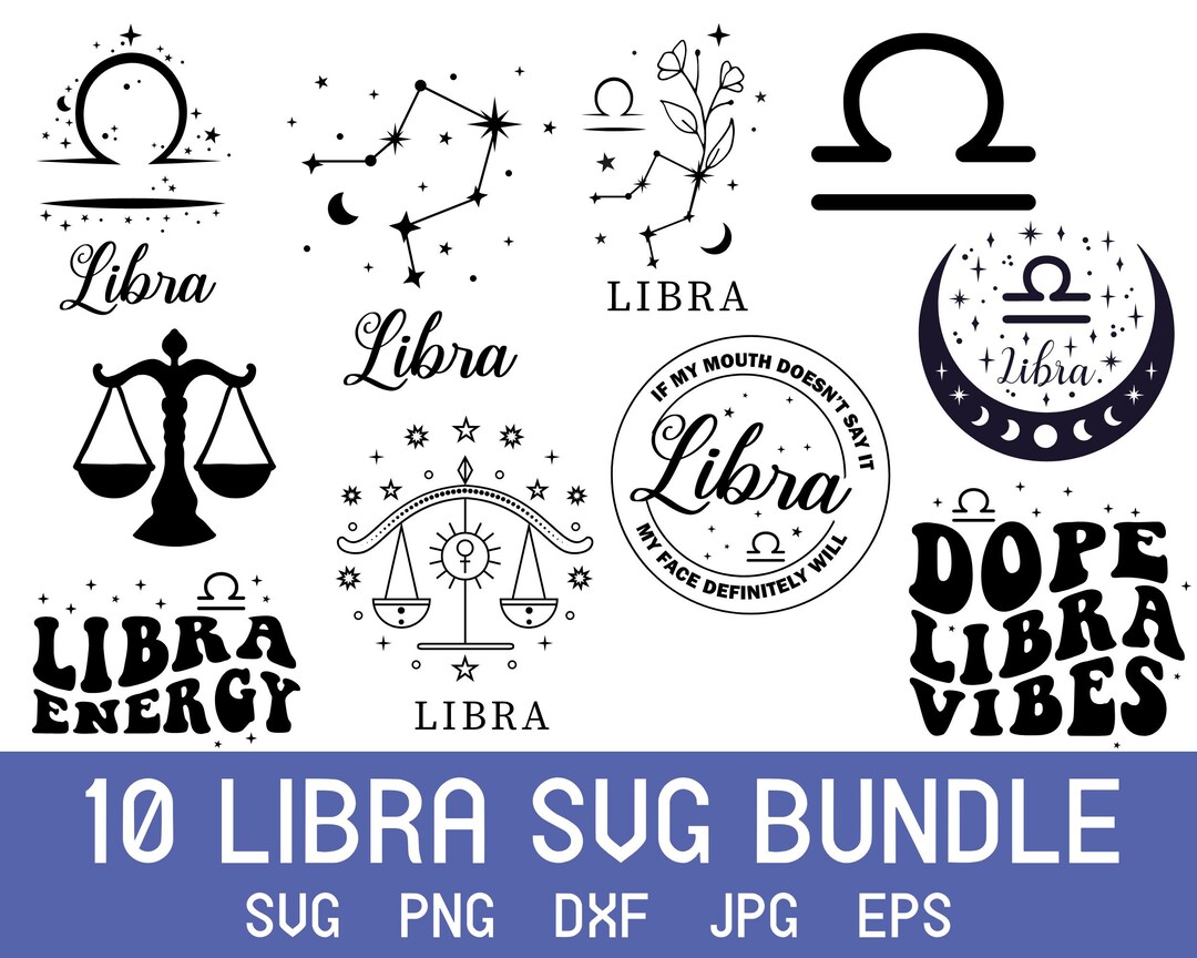 Libra SVG Bundle: Mystical Zodiac Sign Designs (digital Download) - Etsy