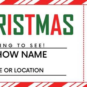 Editable Christmas Concert Ticket Template: Printable Surprise Gift ...