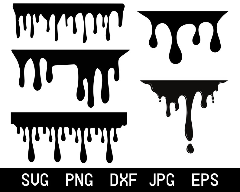 Dripping Borders SVG Bundle: Melting Paint Clipart (digital Download ...