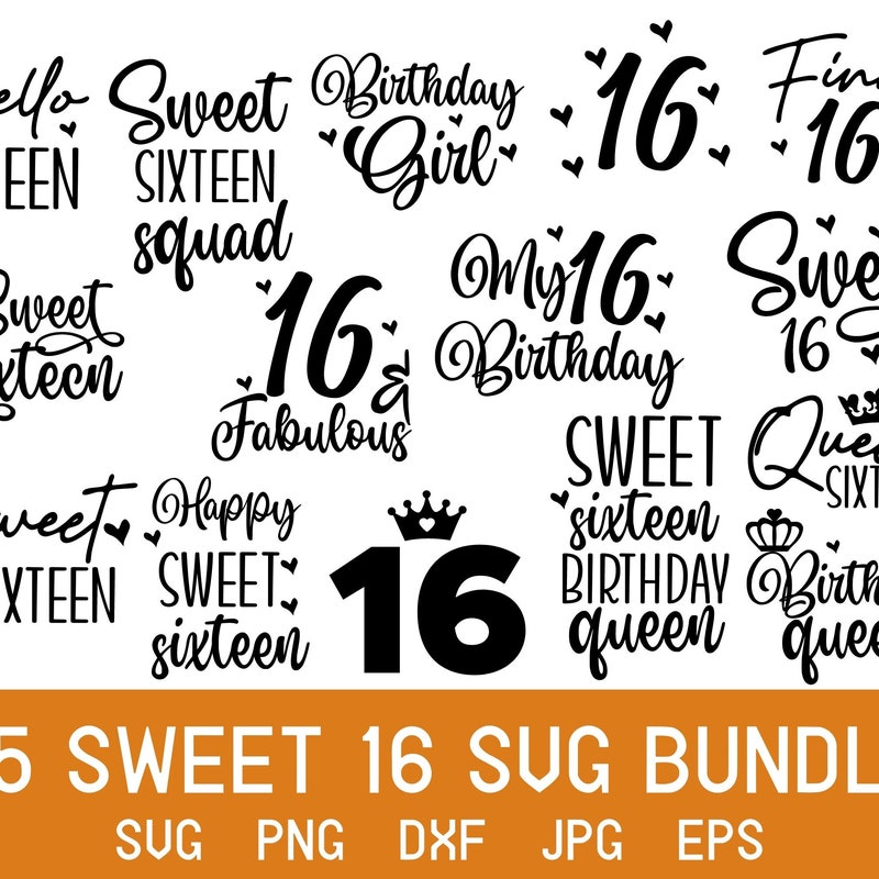 Sweet 16 Svg - Etsy