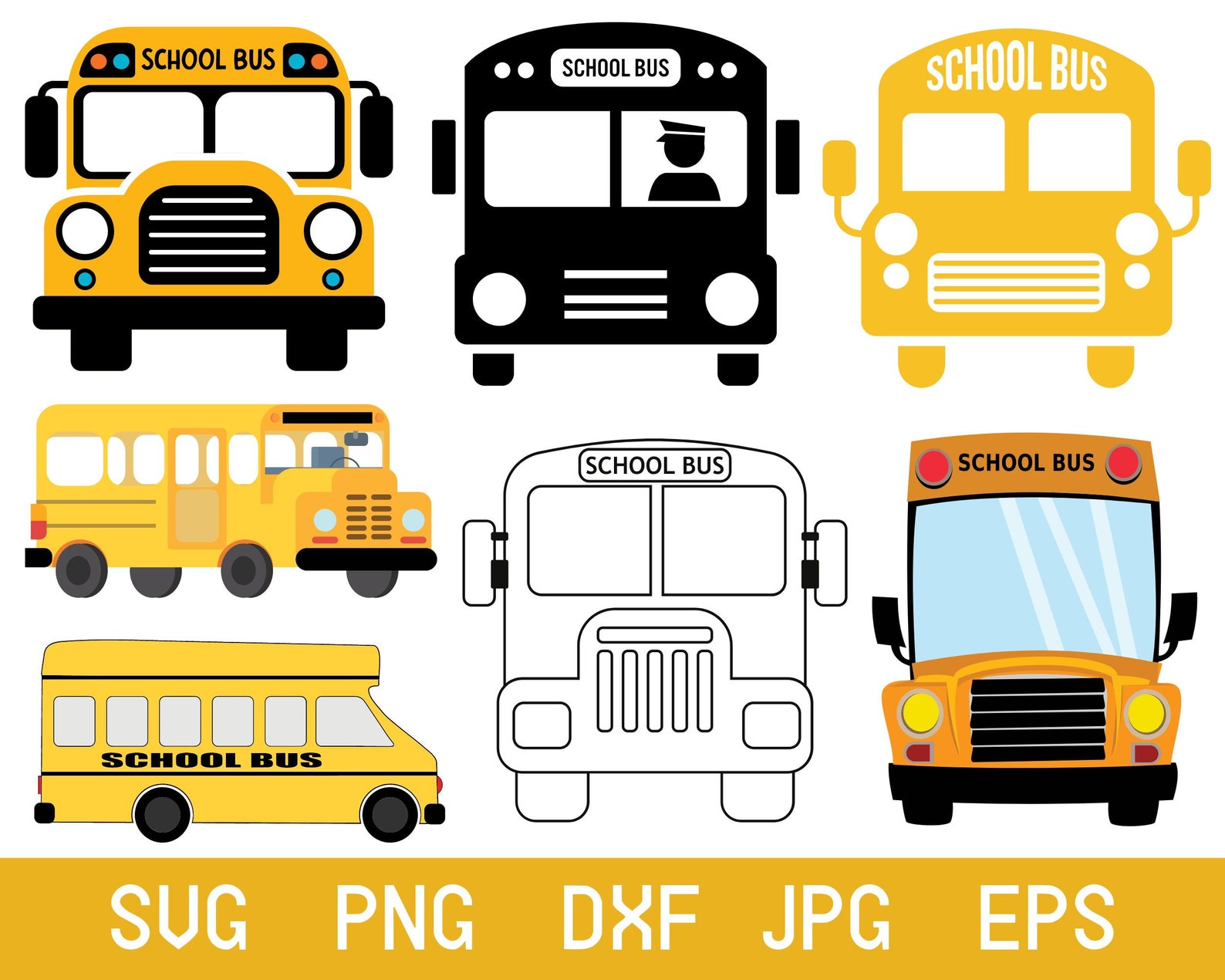 School Bus SVG Bundle: Teacher & Driver Cut Files (digital Download) - Etsy