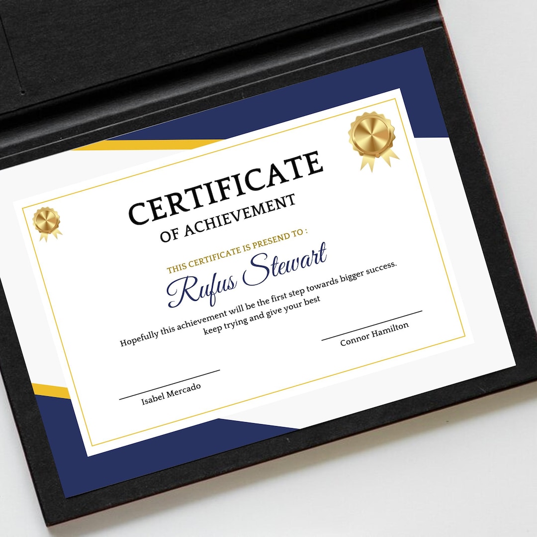 Editable Simple Certificate Award Canva Template Printable End of ...