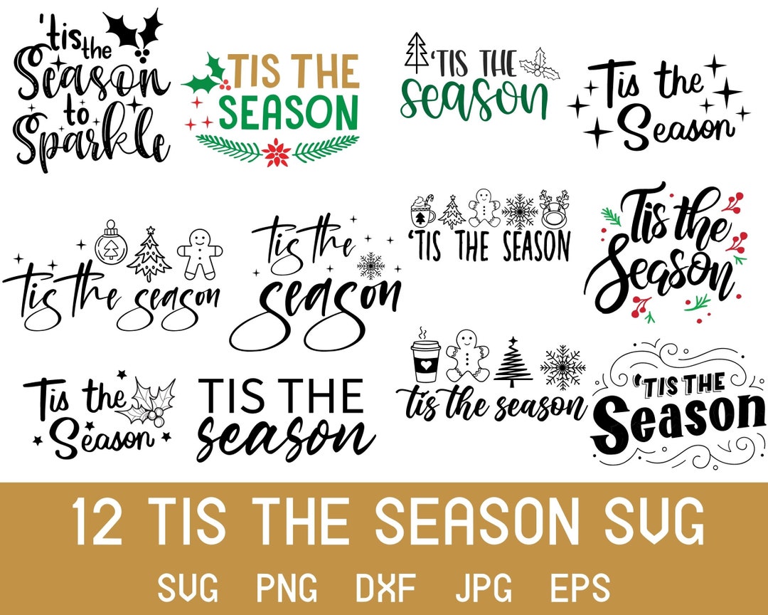 Tis the Season Svg, Tis the Season Shirt, Christmas Sign Svg, Retro ...